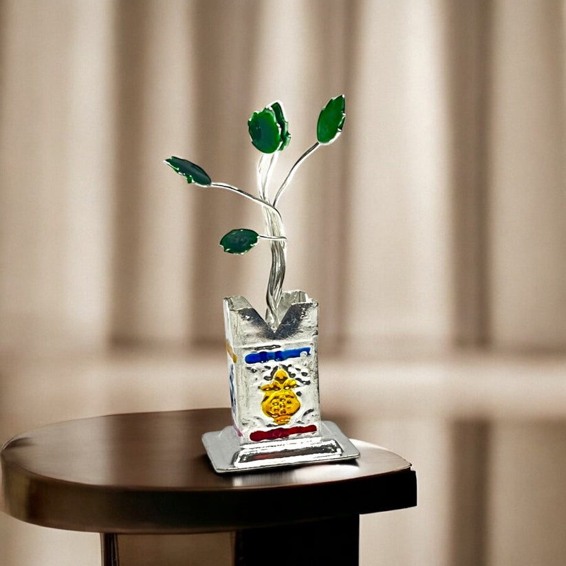 Divine Silver Plated Tulsi for Mandir SPC-328 – Shriposhak.in
